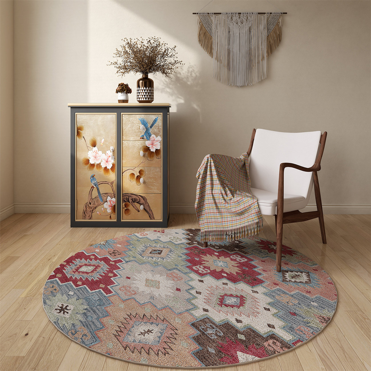 Foundry Select Vintage Americana Nordic Round Rug | Wayfair