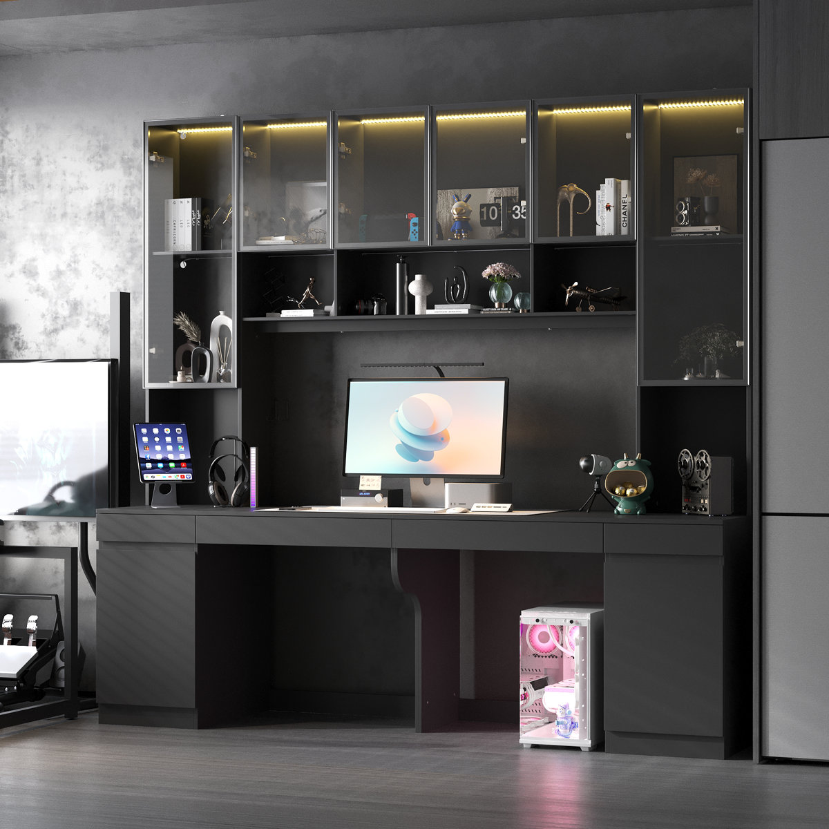 Wade Logan® Cantino 90.6'' W Rectangle Computer Desk with Hutch and ...