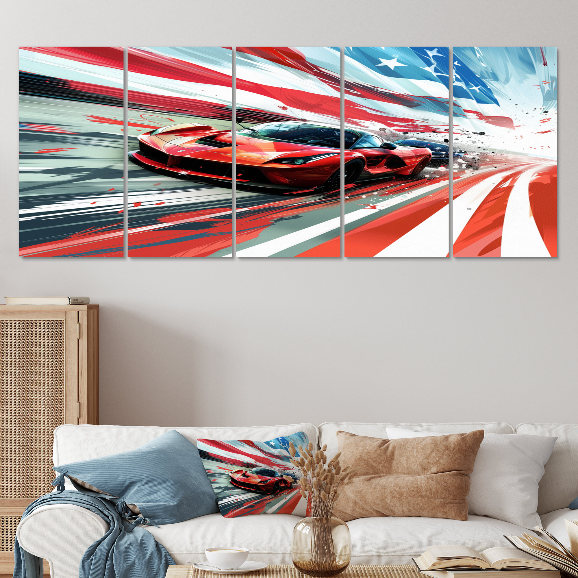 Design Art American Sports Car At The Race Track I - Race Tracks Wall ...