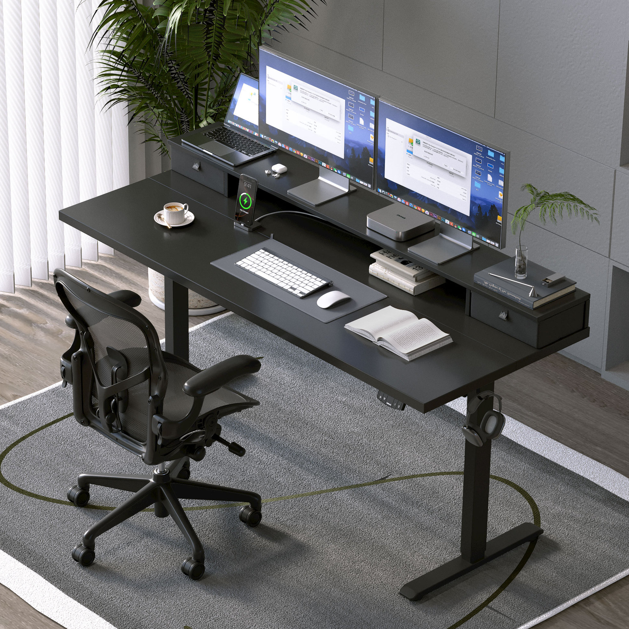 Agilestic Electric Height Adjustable Standing Desk With Drawers ...