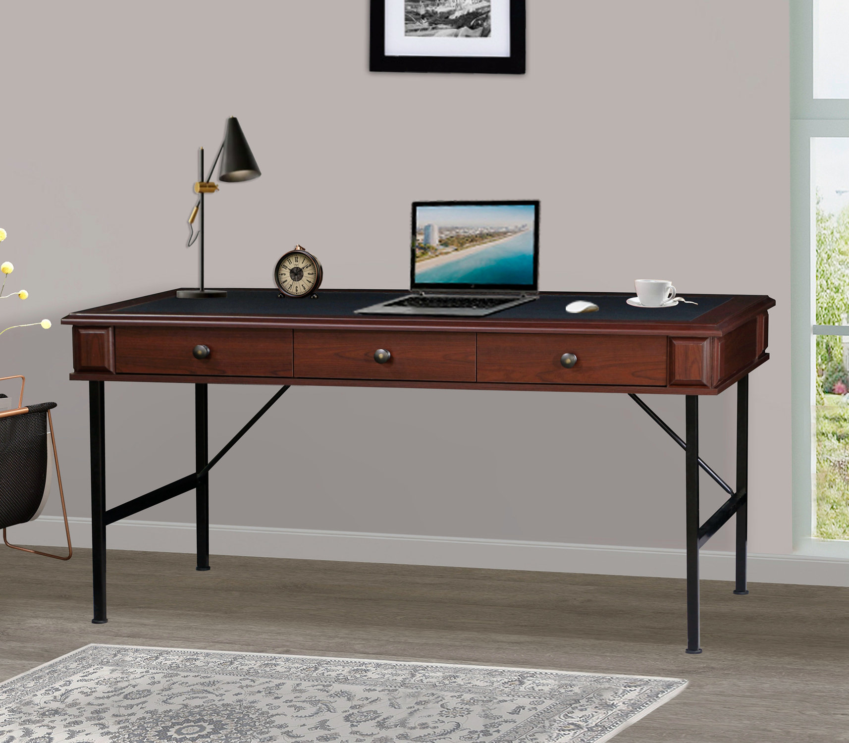 17 Stories Daberechi 63.1'' W Rectangle Writing Desk | Wayfair
