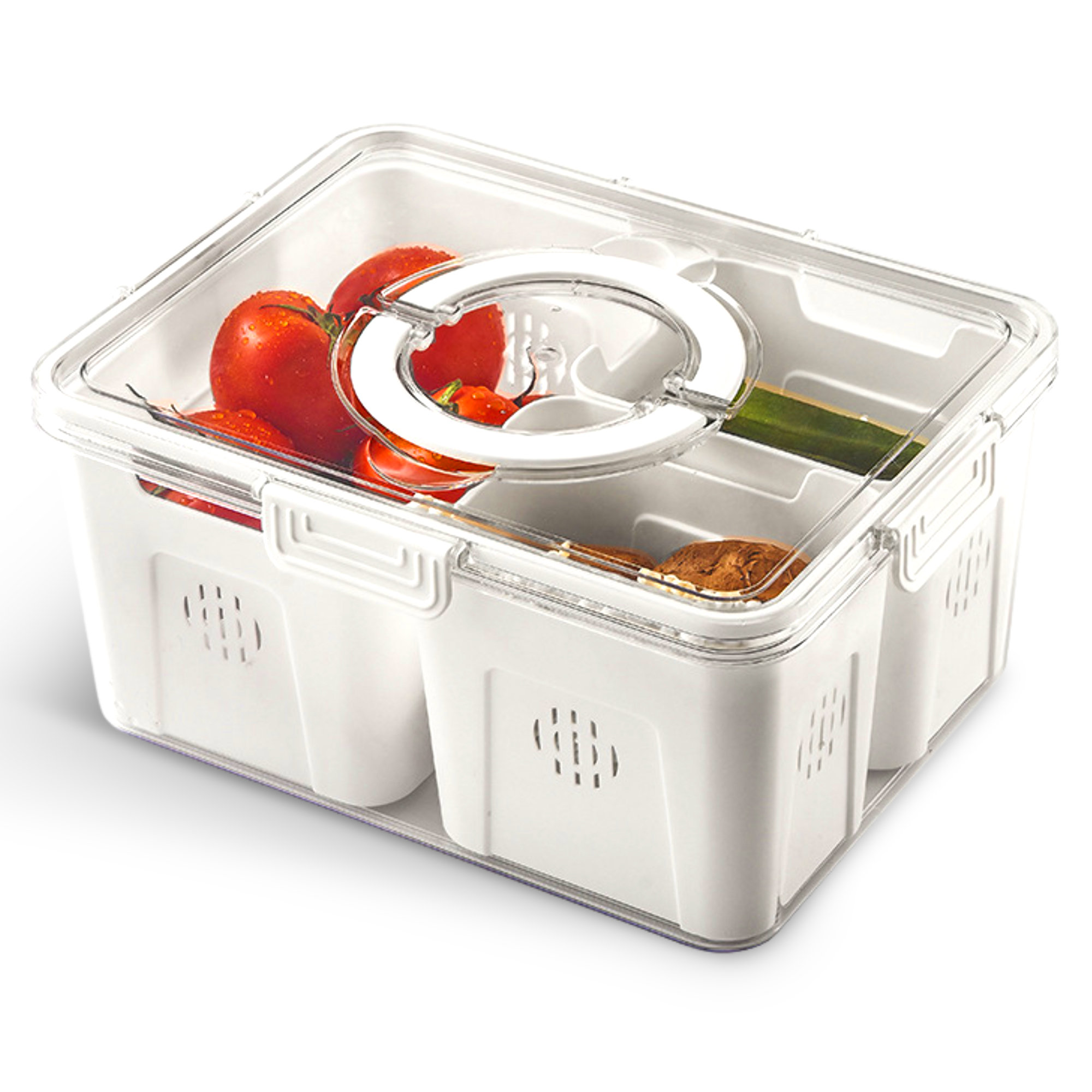 Prep & Savour Airtight Food Storage Containers with 4 Removable ...