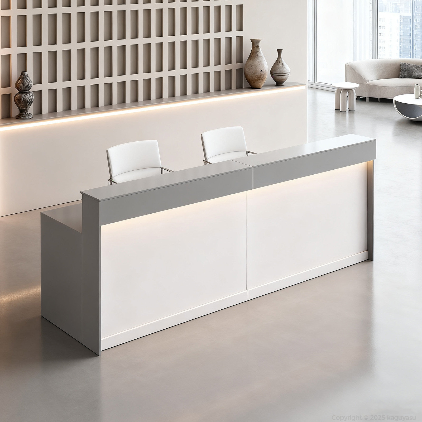 Latitude Run® Ergonomic Reception Desk With Lockable Drawers And ...