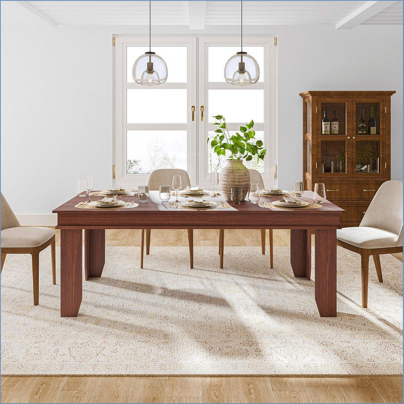 Winston Porter 70.87" Long Rectangle Farmhouse Dining Table for 6-8 ...