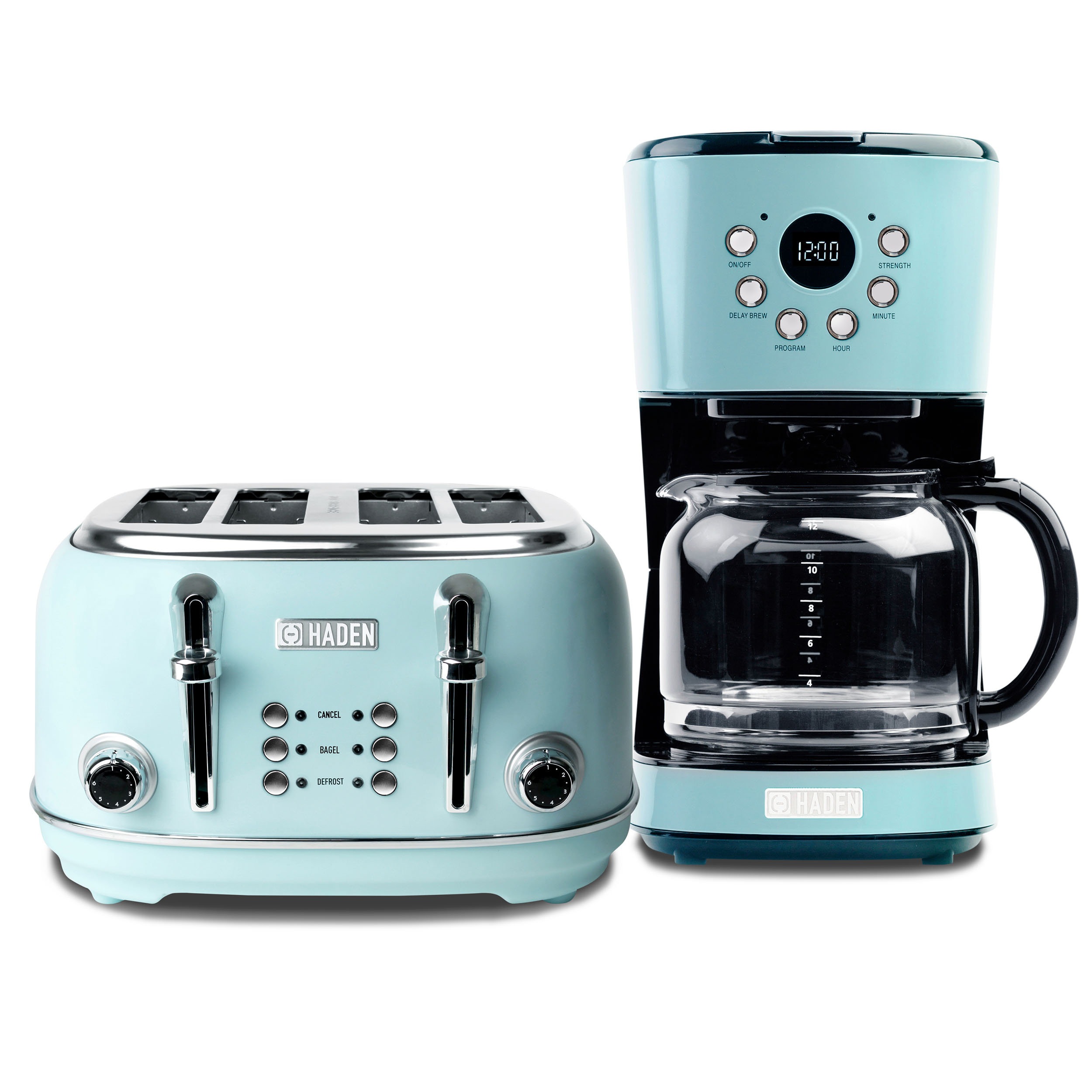 Haden Heritage 12 Cup Coffee Maker and 4 Slice Wide Slot Toaster ...