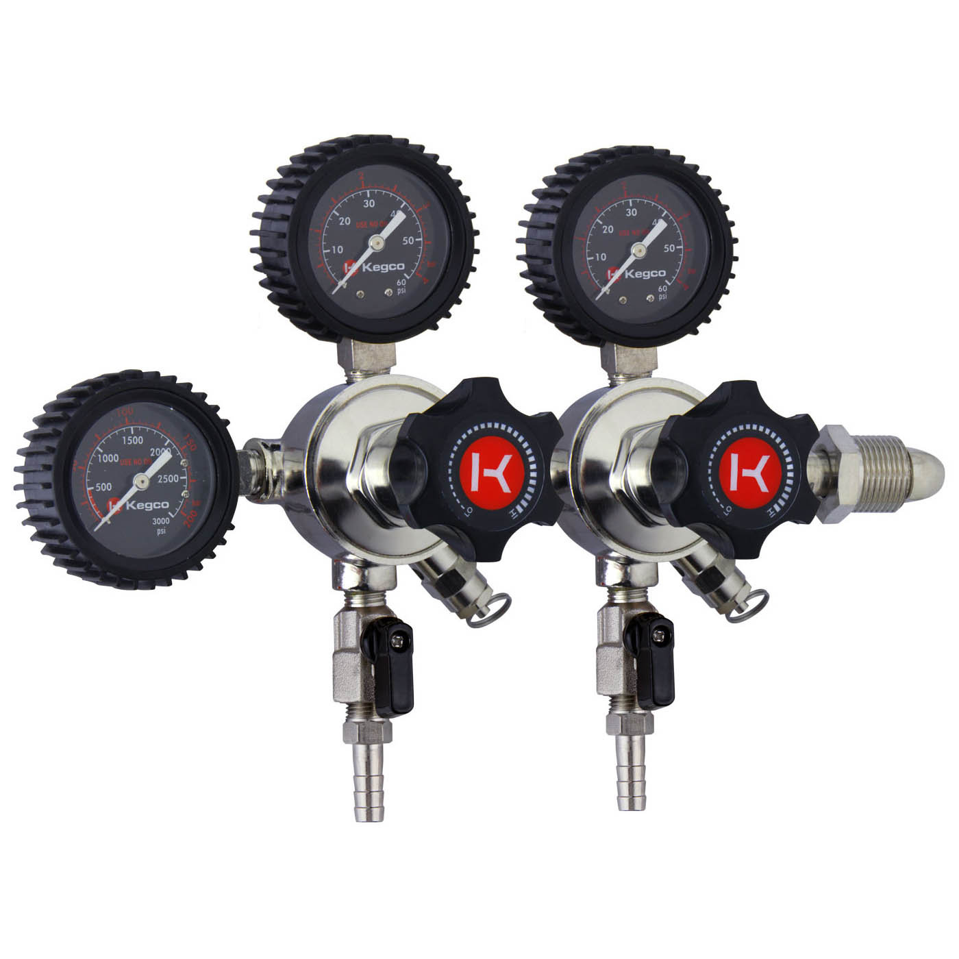 Kegco Stainless Steel Dual Tap Regulator with Adjustable Temperature ...