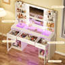 Wrought Studio™ Makeup Vanity Desk With Adjustable Lighting, See ...