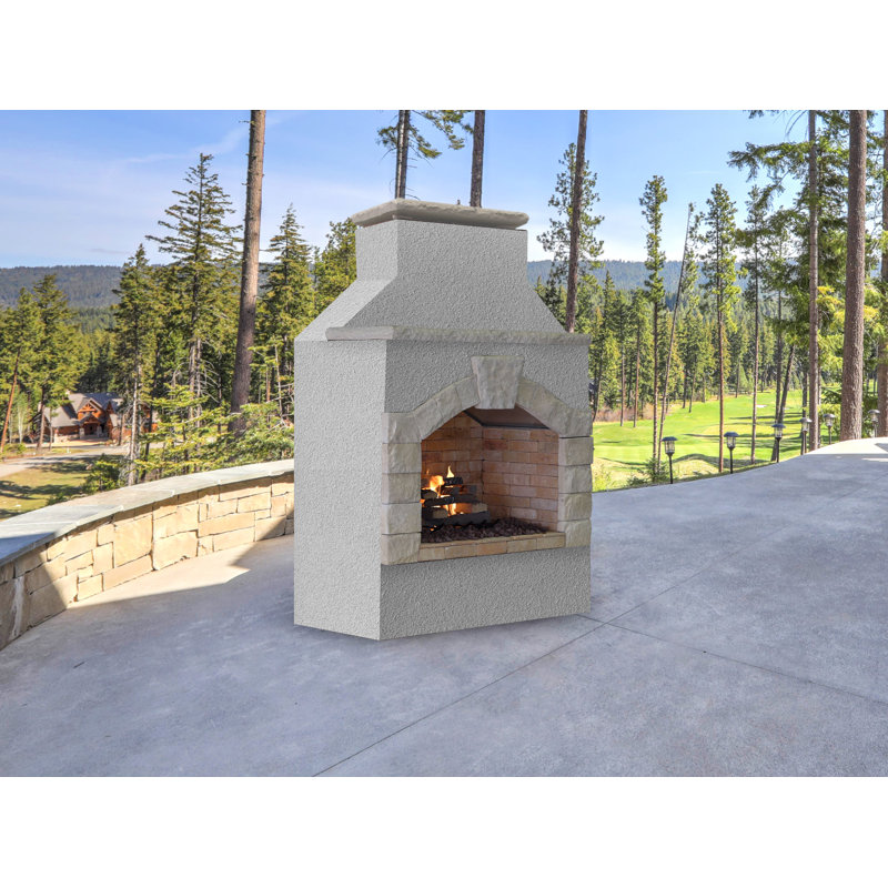 Cal Flame 78" H Concrete Propane Outdoor Fireplace | Wayfair