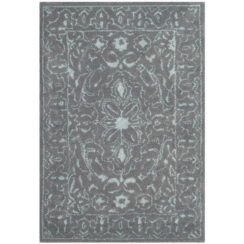 Bungalow Rose Samaniego Hand Tufted Viscose/Wool Oriental Rug in Opal ...