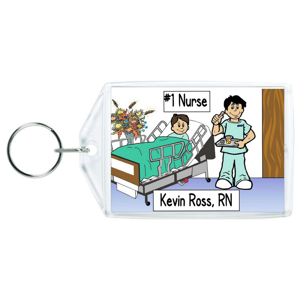 Printed Perfection Personalized Nurse - Male Acrylic Key Chain | Wayfair