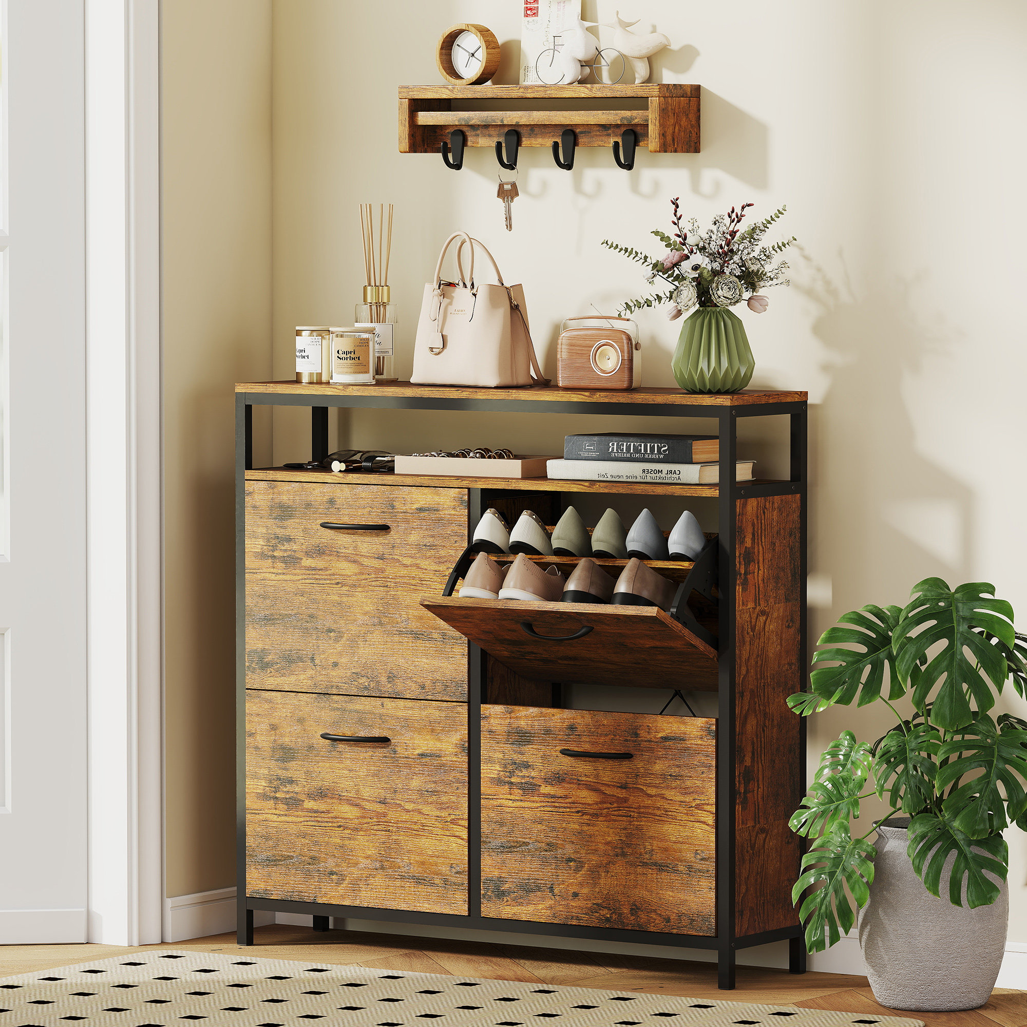 Borough Wharf Flip-down Shoe Cabinet & Reviews | Wayfair.co.uk
