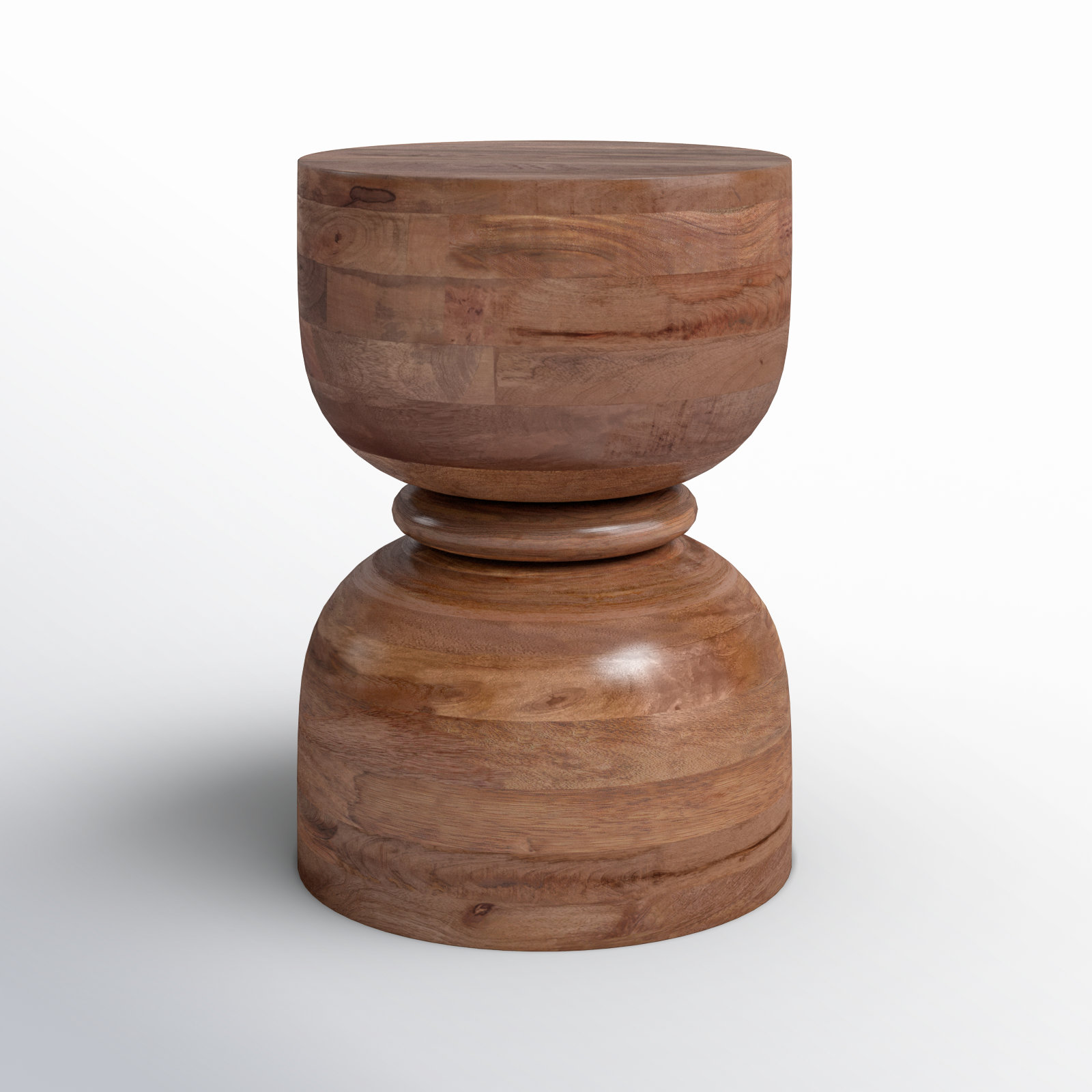 Birch Lane™ Neutral Modern 18"H Polished Mango Wood Accent Side or End ...