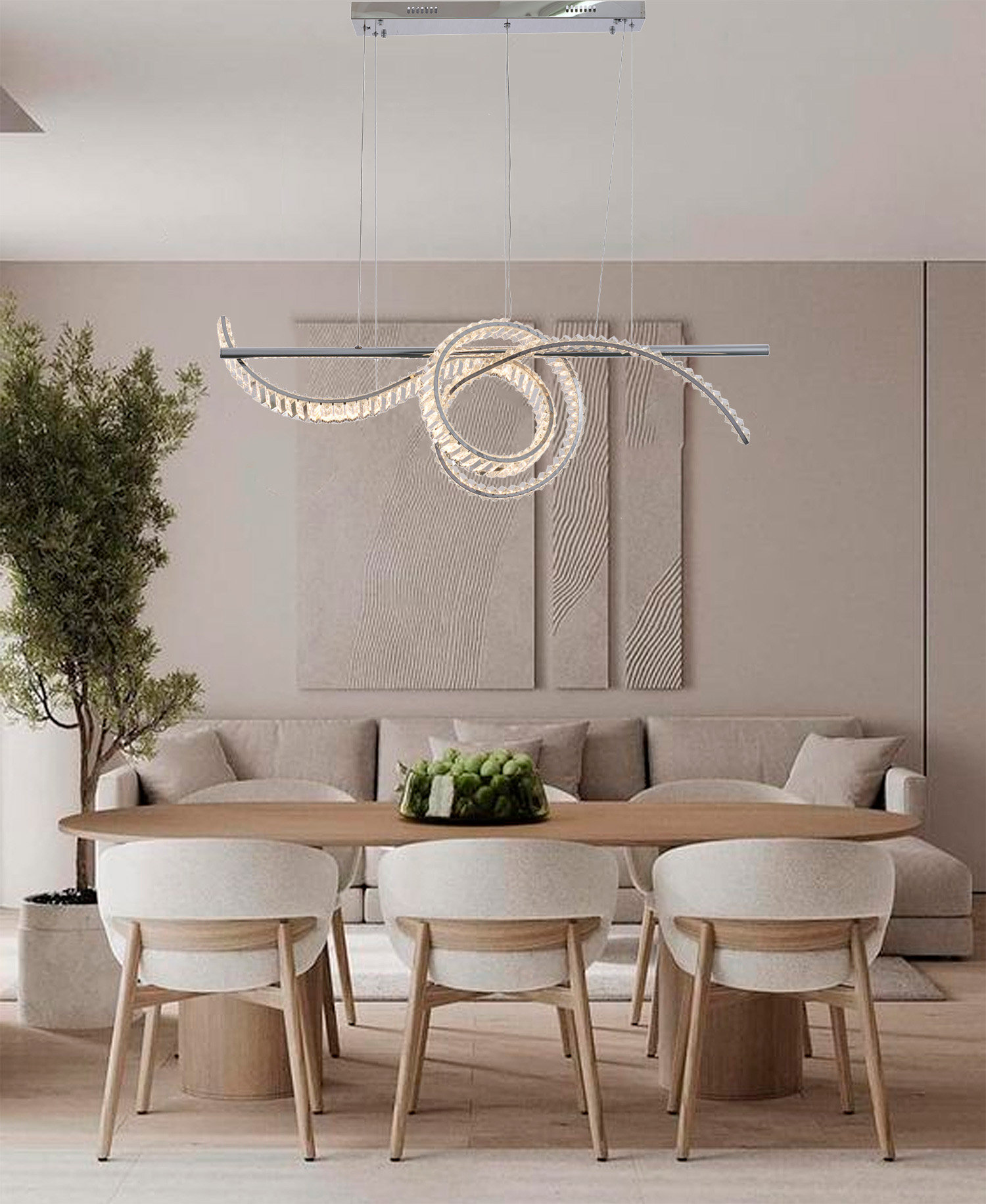 Mercer41 2 - Light Steel Dimmable LED Modern Linear Chandelier | Wayfair