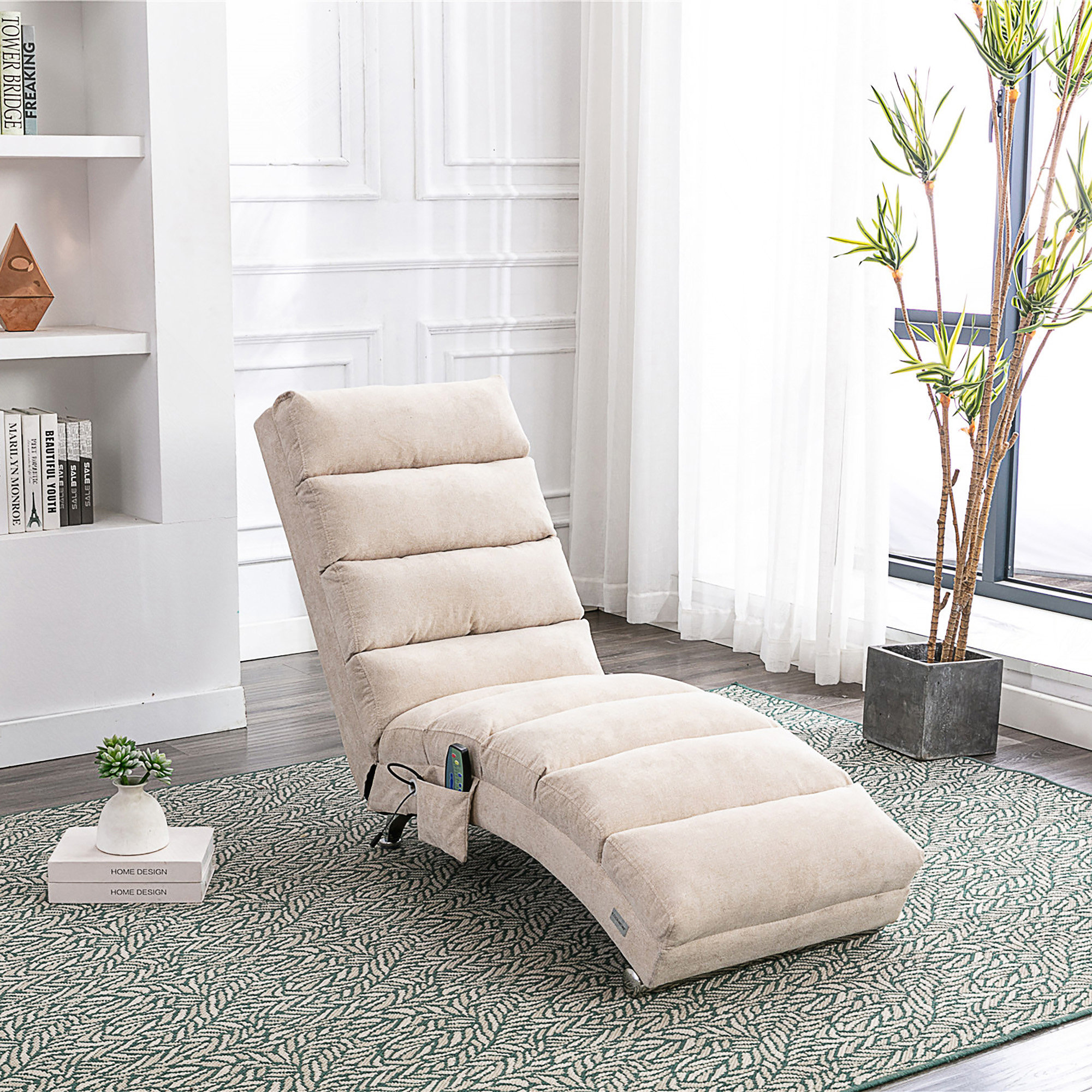 Mercer41 Massage Chaise Lounge Indoor With Remote Control, Ergonomic ...