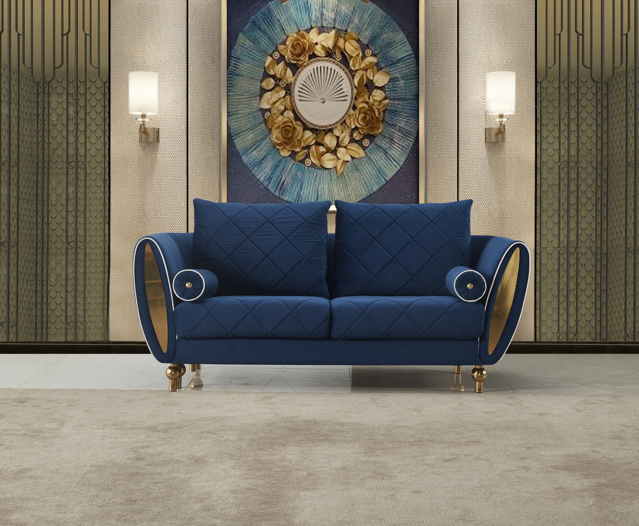 Everly Quinn Vaughan 75" Velvet Round Arm Loveseat - Wayfair Canada
