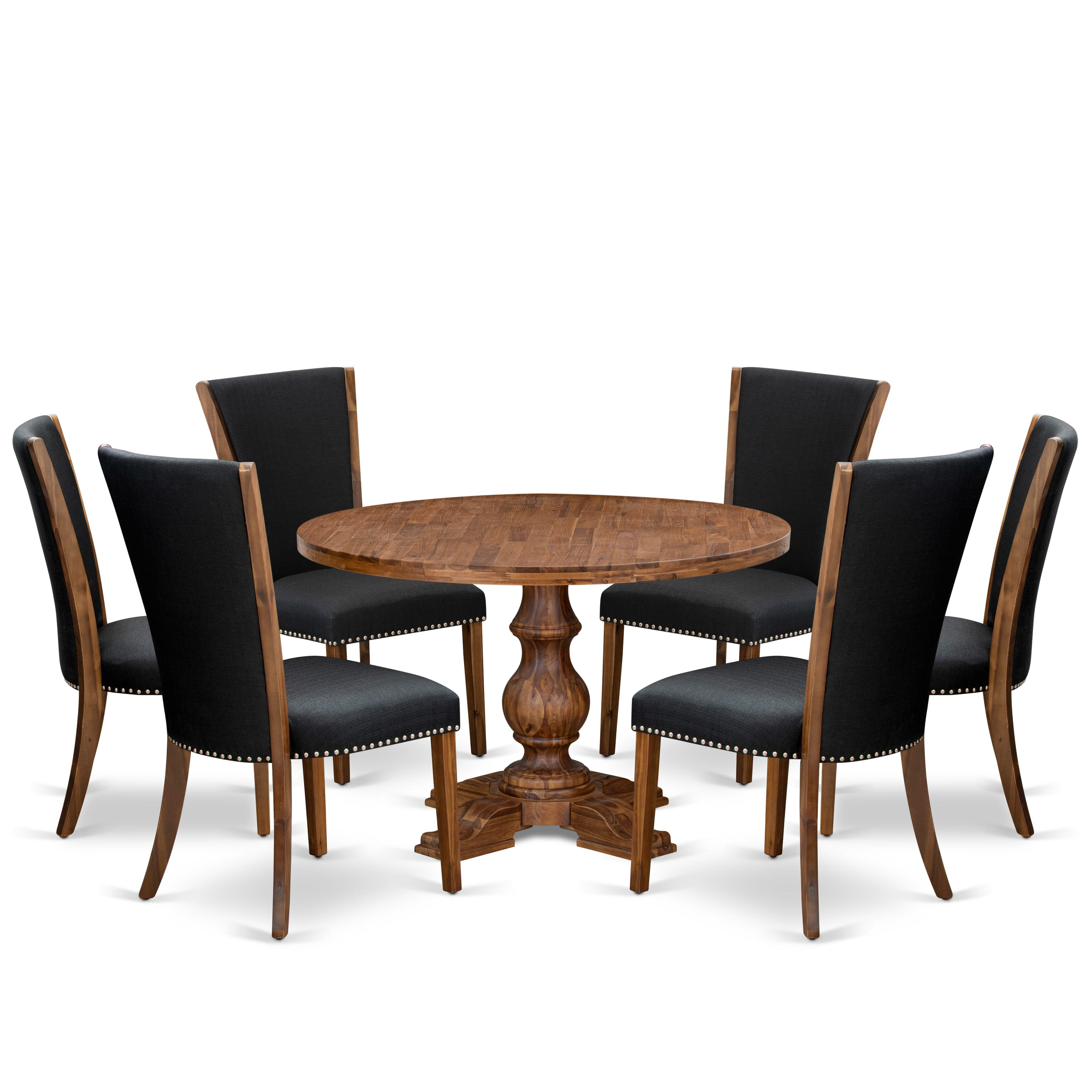 Wildon Home® 7 Piece Kitchen Table Set Contains a Round Table with ...