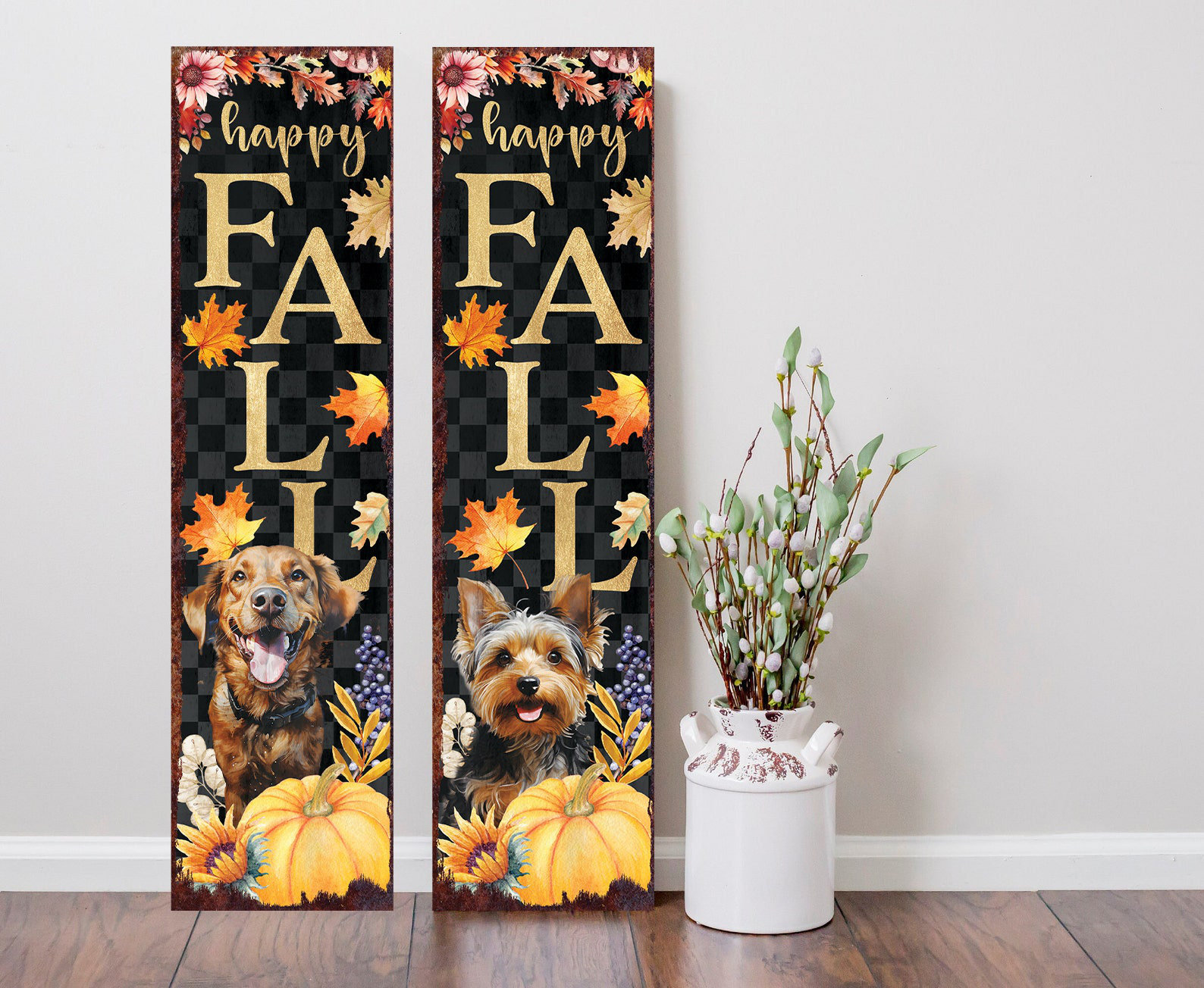 The Holiday Aisle® Hello Fall Custom Pet Door Mural | Wayfair