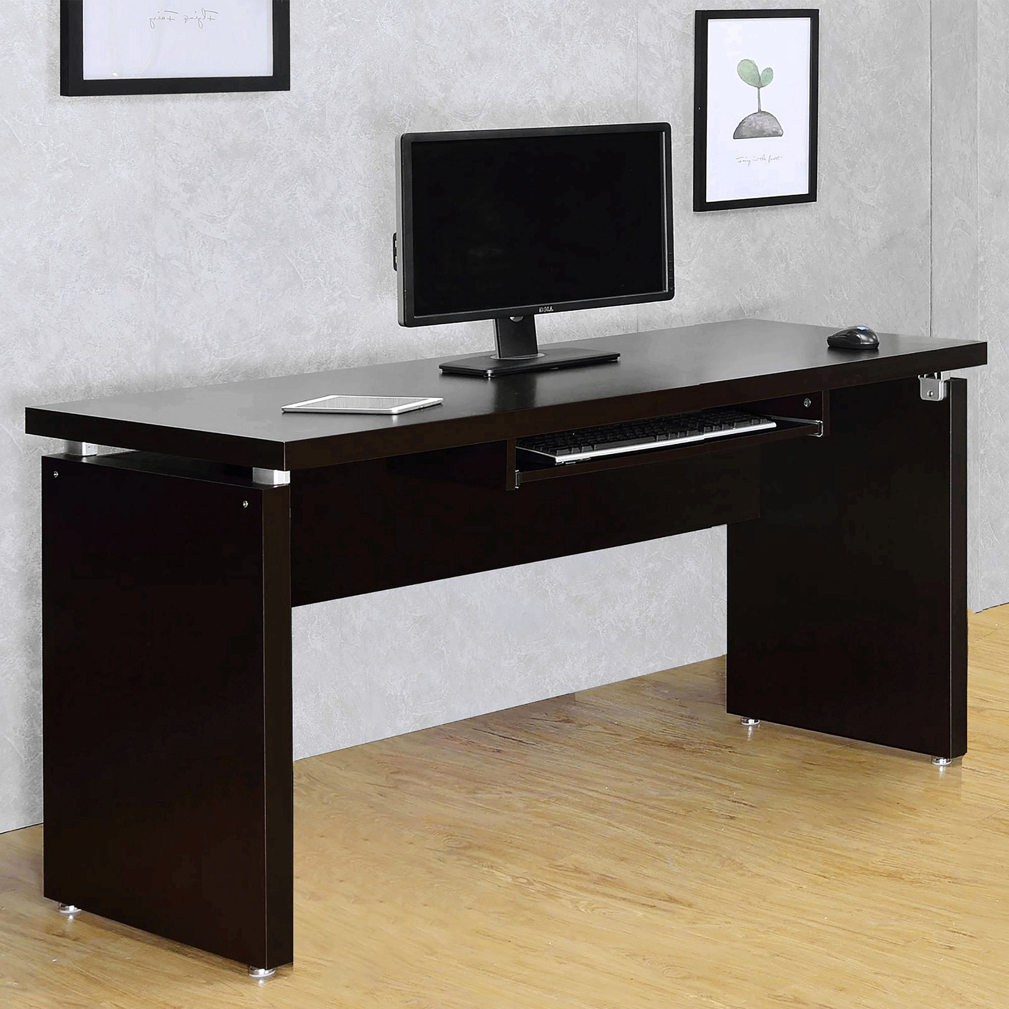 Latitude Run® Cappuccino Floating Top Computer Desk | Wayfair