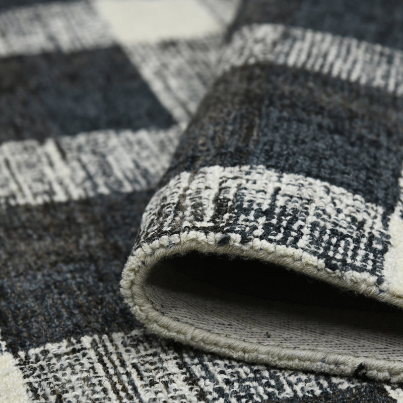 Gracie Oaks Ashleigh Hand Tufted Wool Plaid Rug & Reviews | Wayfair