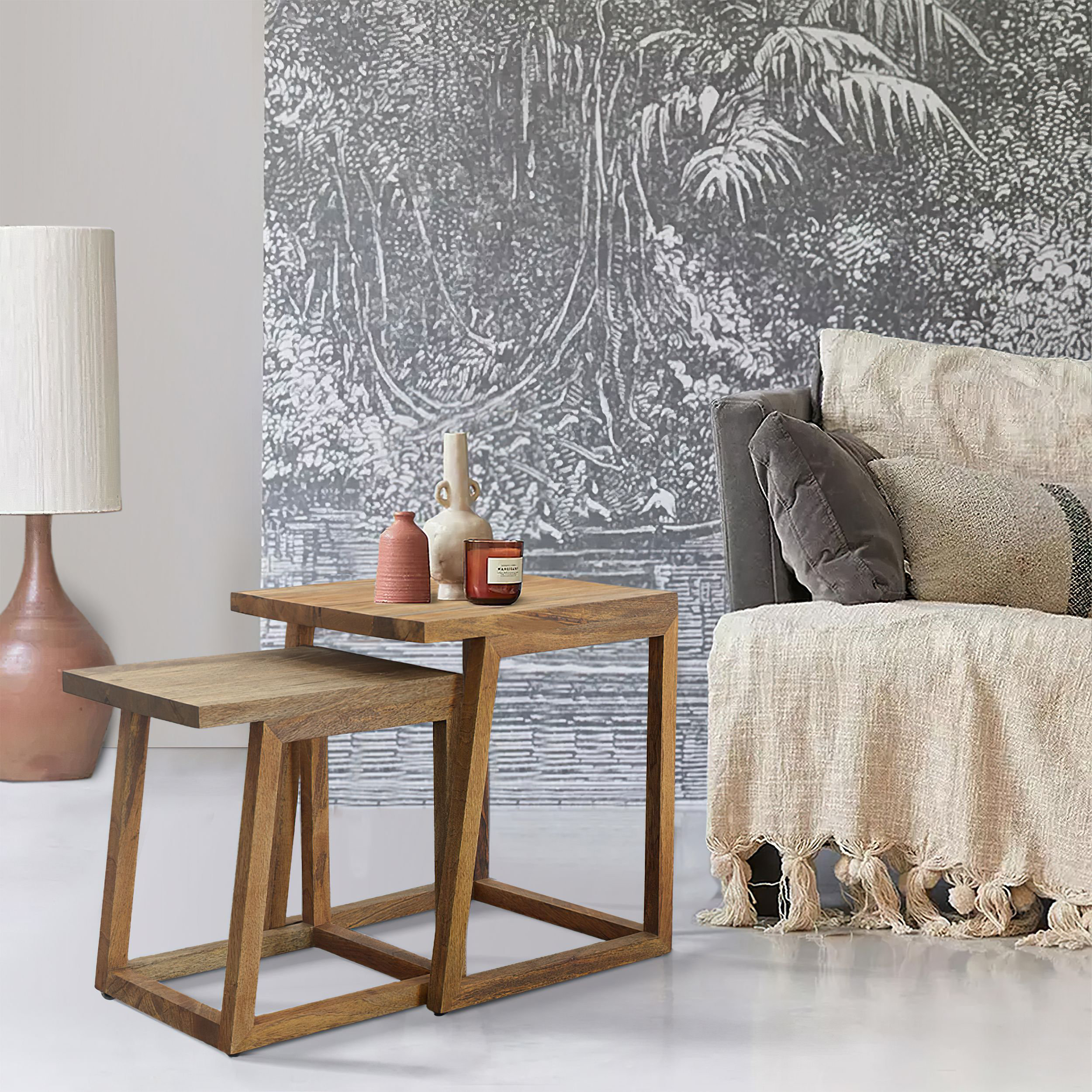 Loon Peak® Solid Wood Sled Nesting Tables | Wayfair