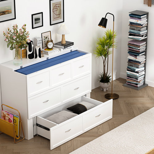 Latitude Run® Detravious Fold Out Murphy Bed With Power Outlets ...