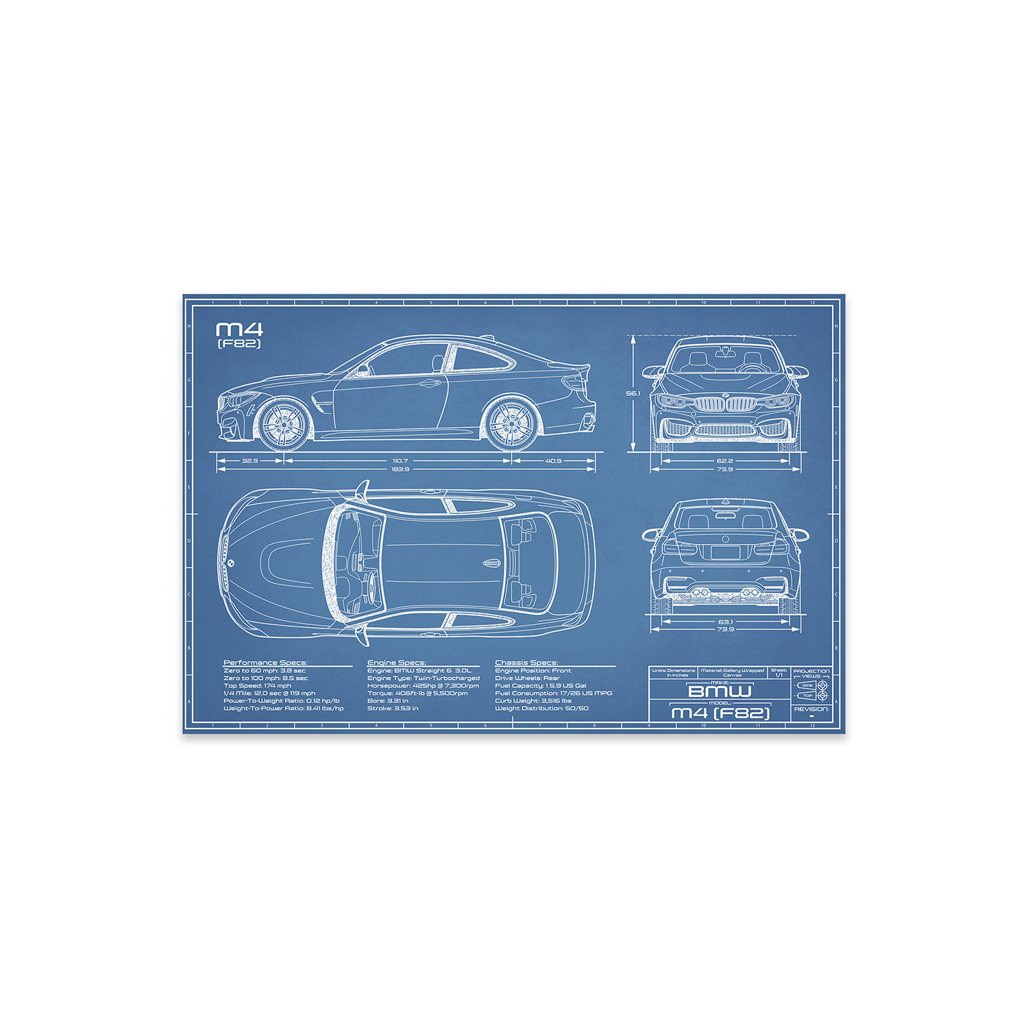 Williston Forge " BMW M4 (F82) Blueprint " by Action Blueprints | Wayfair