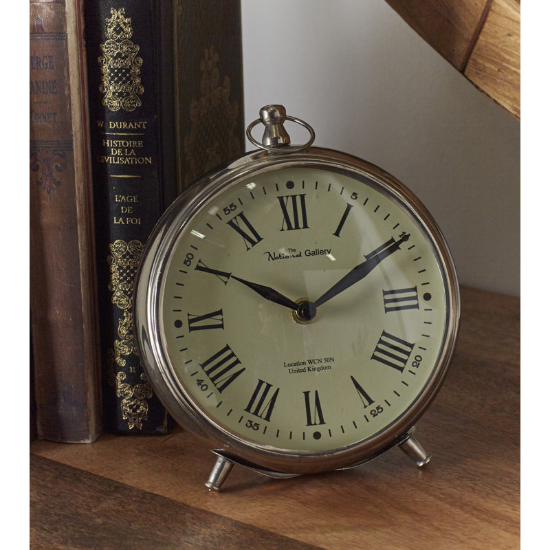 Breakwater Bay Stainless Steel Metal Decorative Silver Clock with Ring ...