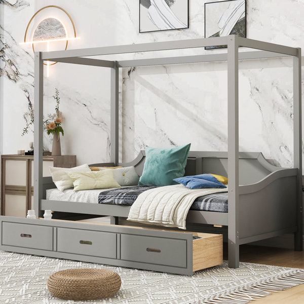Winston Porter Inri Canopy Daybed with Storage & Reviews | Wayfair