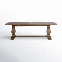Rosalind Wheeler Kinston 78" Solid Wood Trestle Dining Table & Reviews ...