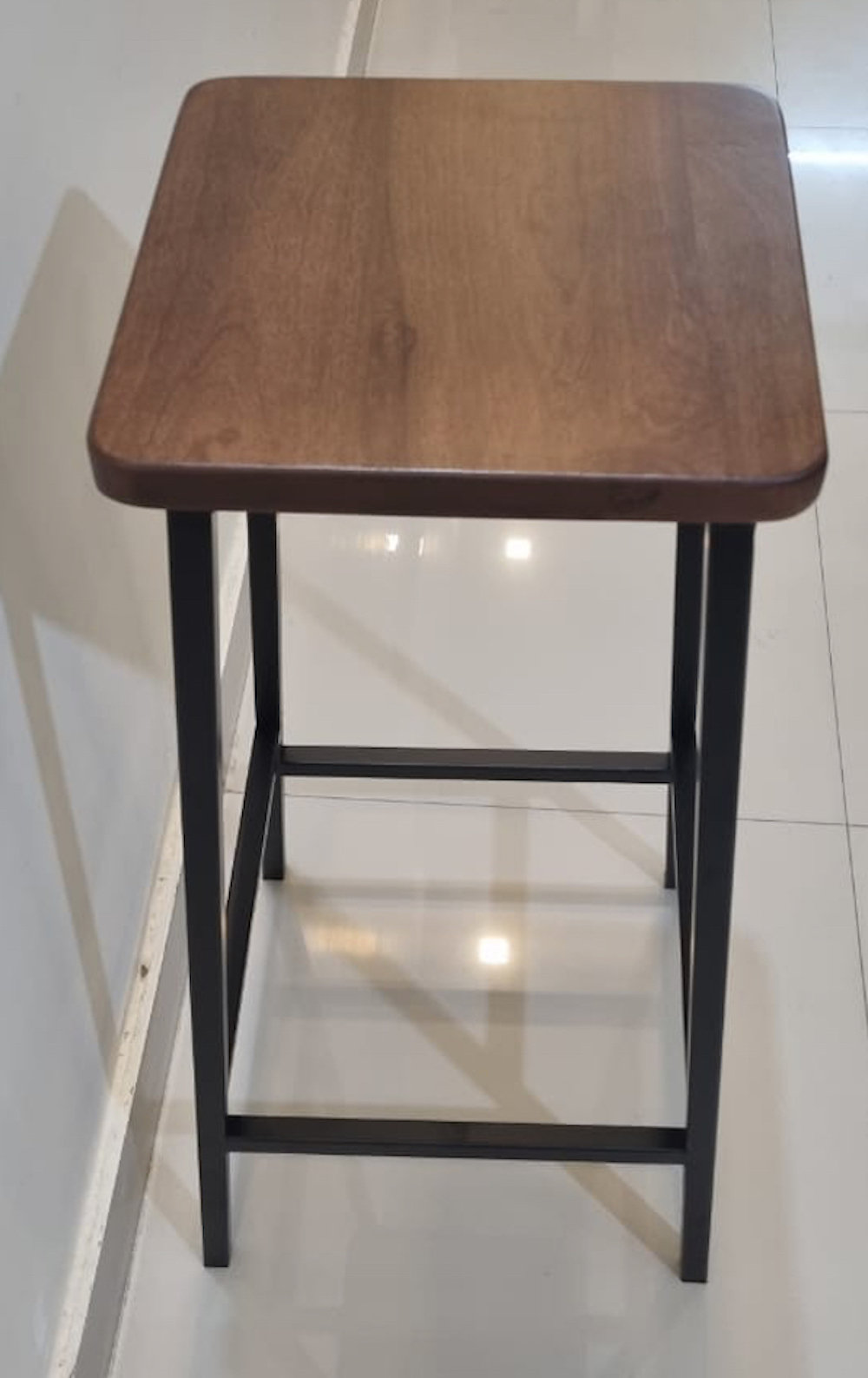 DECORFIT All Purpose Solid Wood 30" Bar Stool Black Powder Coated Metal ...