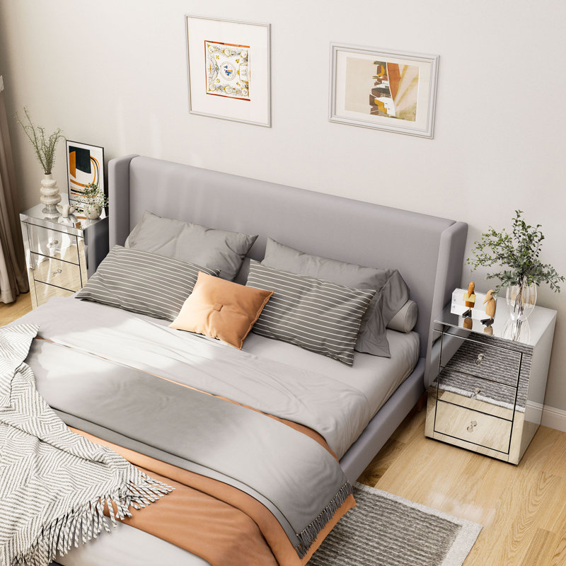 Mercer41 Laiyanna 26'' Tall 3- Drawer Mirrored Nightstand of 2 | Wayfair