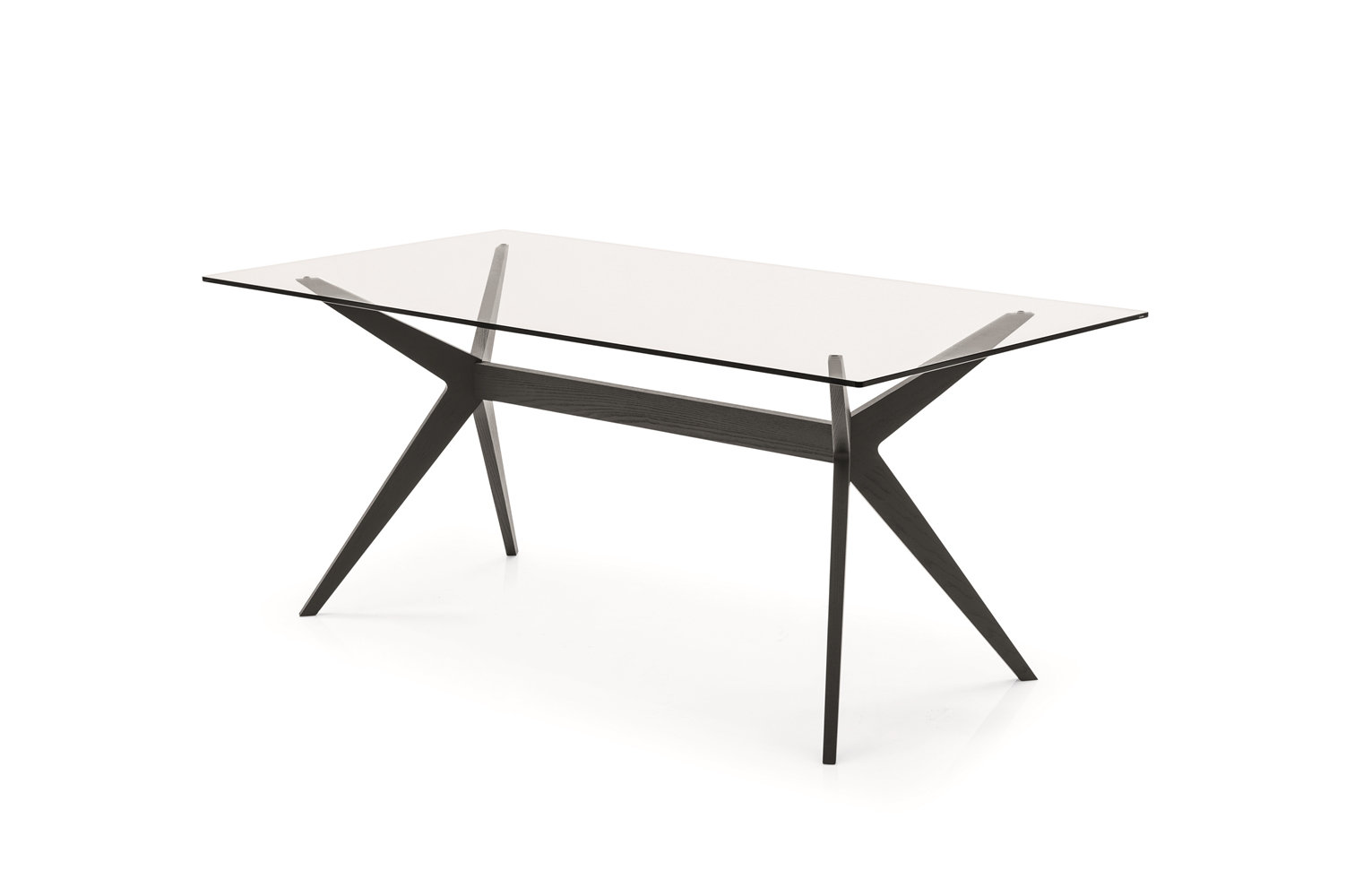Calligaris Kent Table with Glass Top and Central Wooden Base & Reviews ...