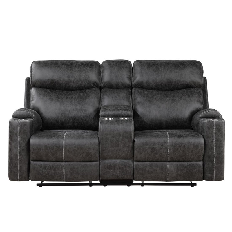 Ebern Designs Braylene Modern Sofa Hirah Motion Loveseat W/Console USB ...