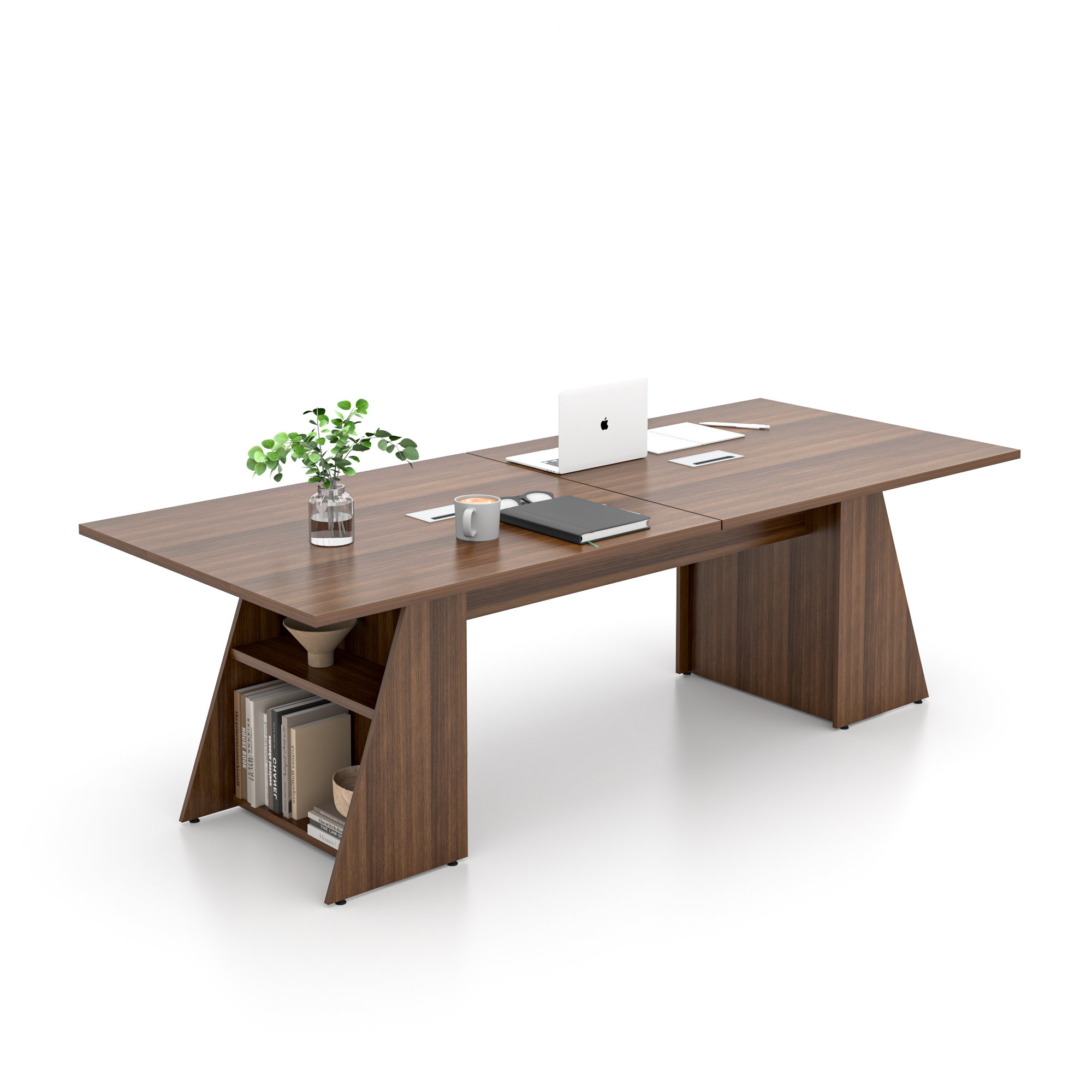 Wrought Studio 94.5” Conference Table With Storage, Executive Desk ...