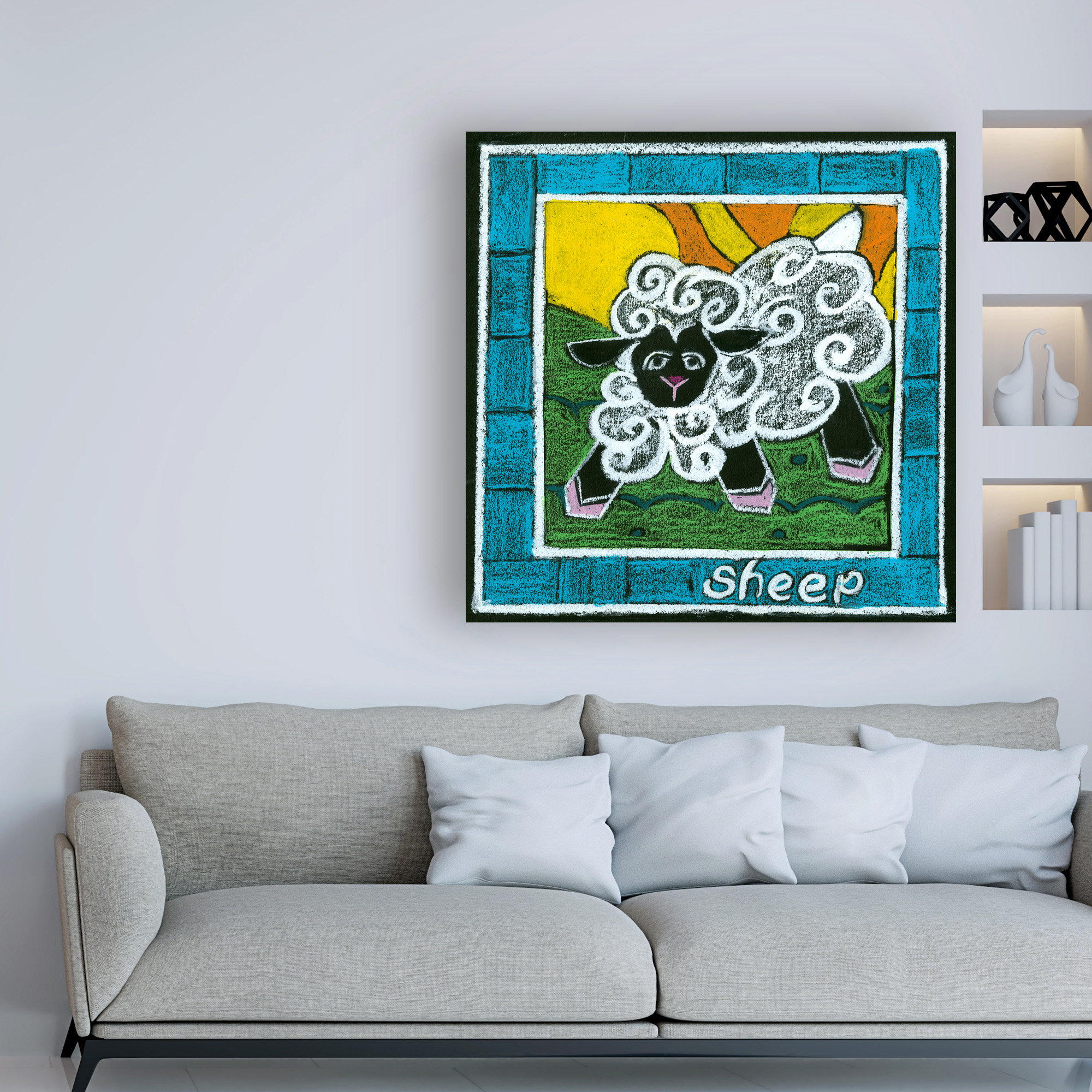Harriet Bee 'Whimsical Sheep' by Lisa Choate - Painting Print on Canvas ...