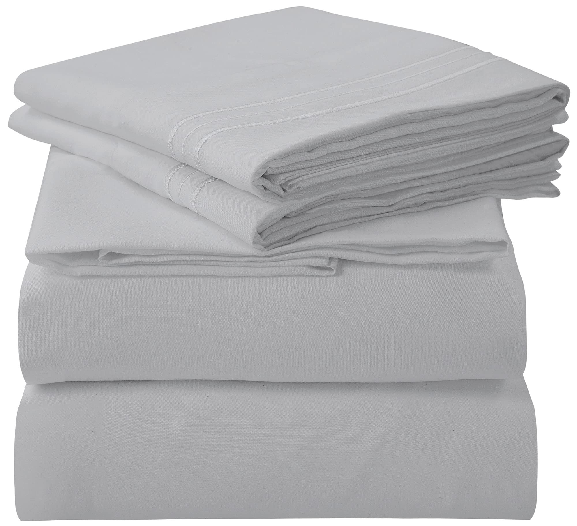 Royale Linens 3 Piece Twin XL Sheets Set - Soft Brushed 1800 Microfiber Bedding - 1 Fitted, 1 ...
