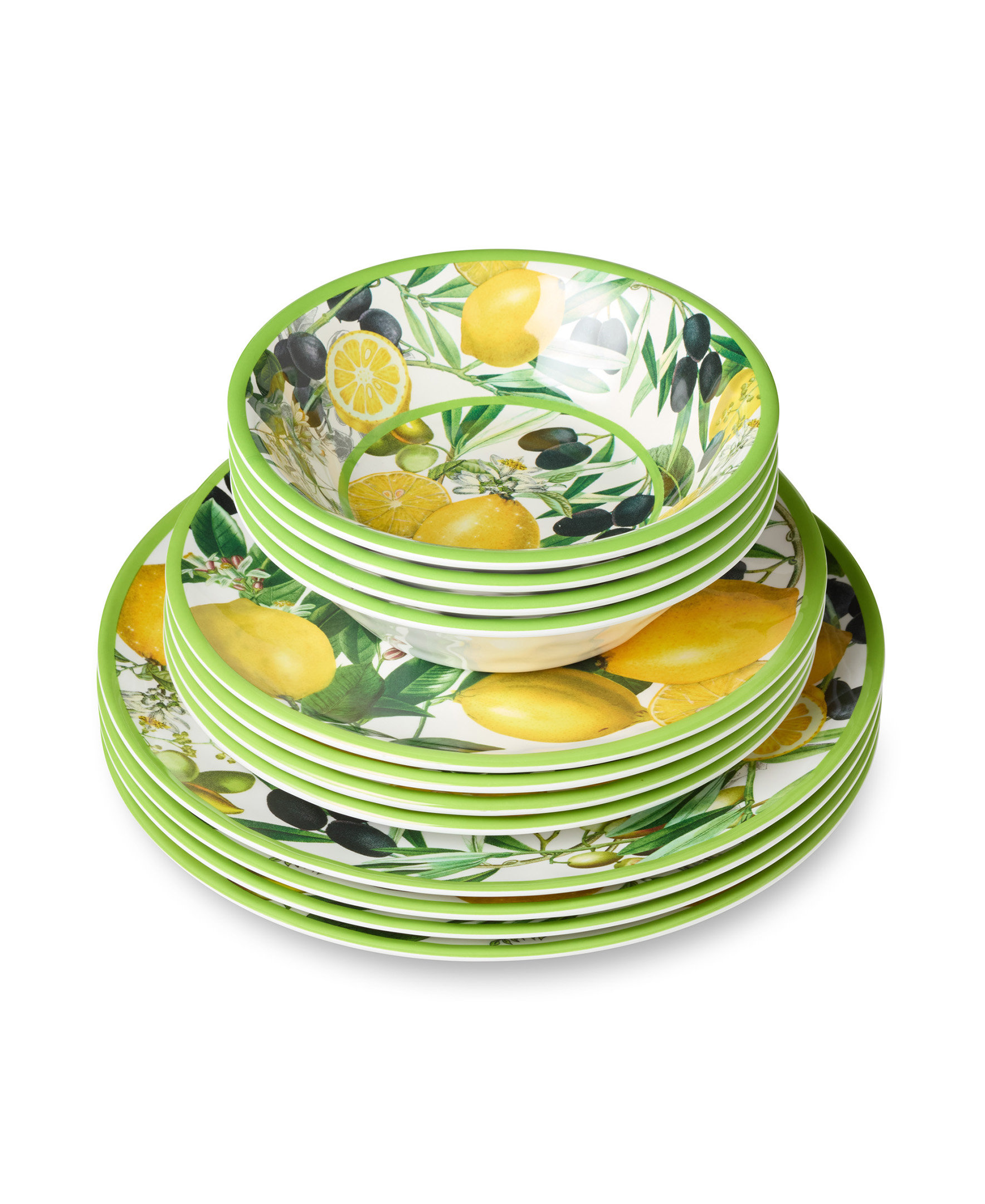Certified International Limone 12-Piece Melamine Dinnerware Set ...