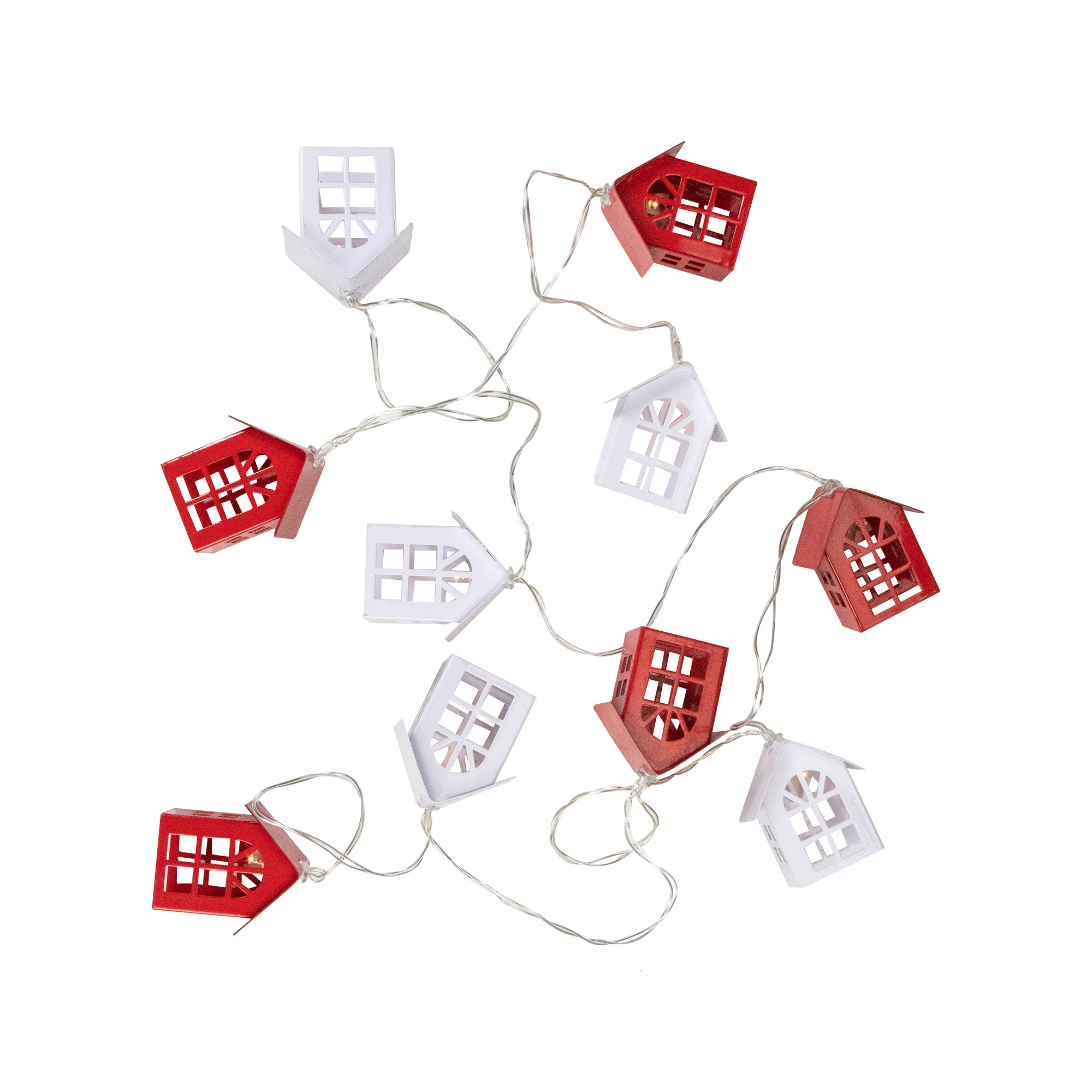 Northlight Seasonal 10 B/O LED Warm White Metal House Christmas Lights ...