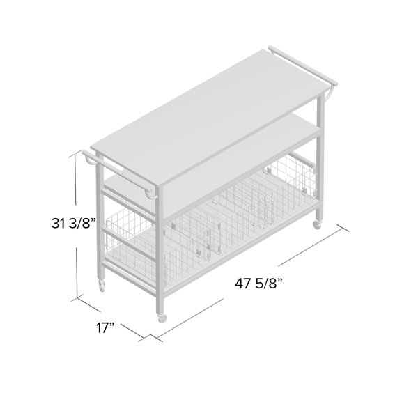 Gracie Oaks Escar Kitchen Cart with Wooden Top & Reviews - Wayfair Canada