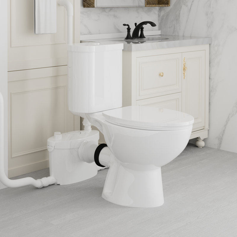 SUPERFLO Upflush Toilet for Basement-Macerating Toilet with 600W ...