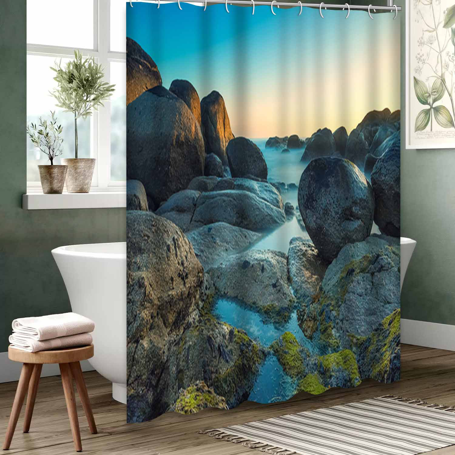 East Urban Home Frostbitten Forest Shower Curtain with 12 Hooks ...