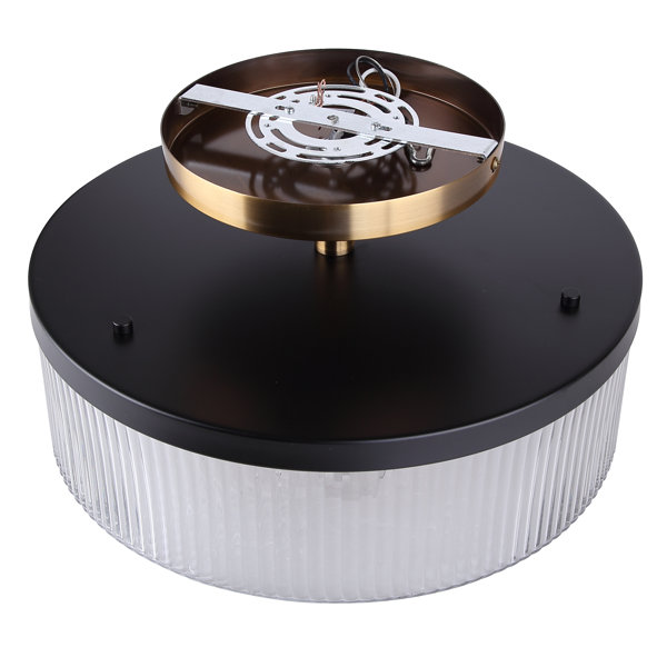 Mercer41 Rendy 15 In. 3-Light 60-Watt Contemporary Matte Black And Gold ...