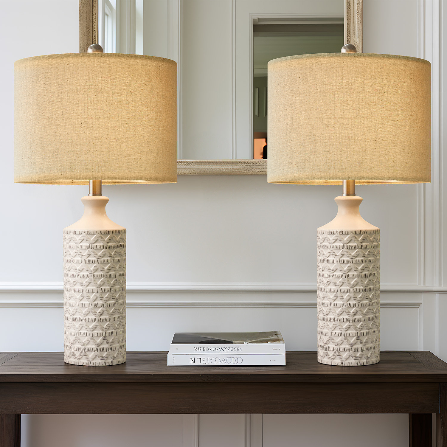 Union Rustic Demontrell 24" Contemporary Ceramic Lamp, for Bedroom ...