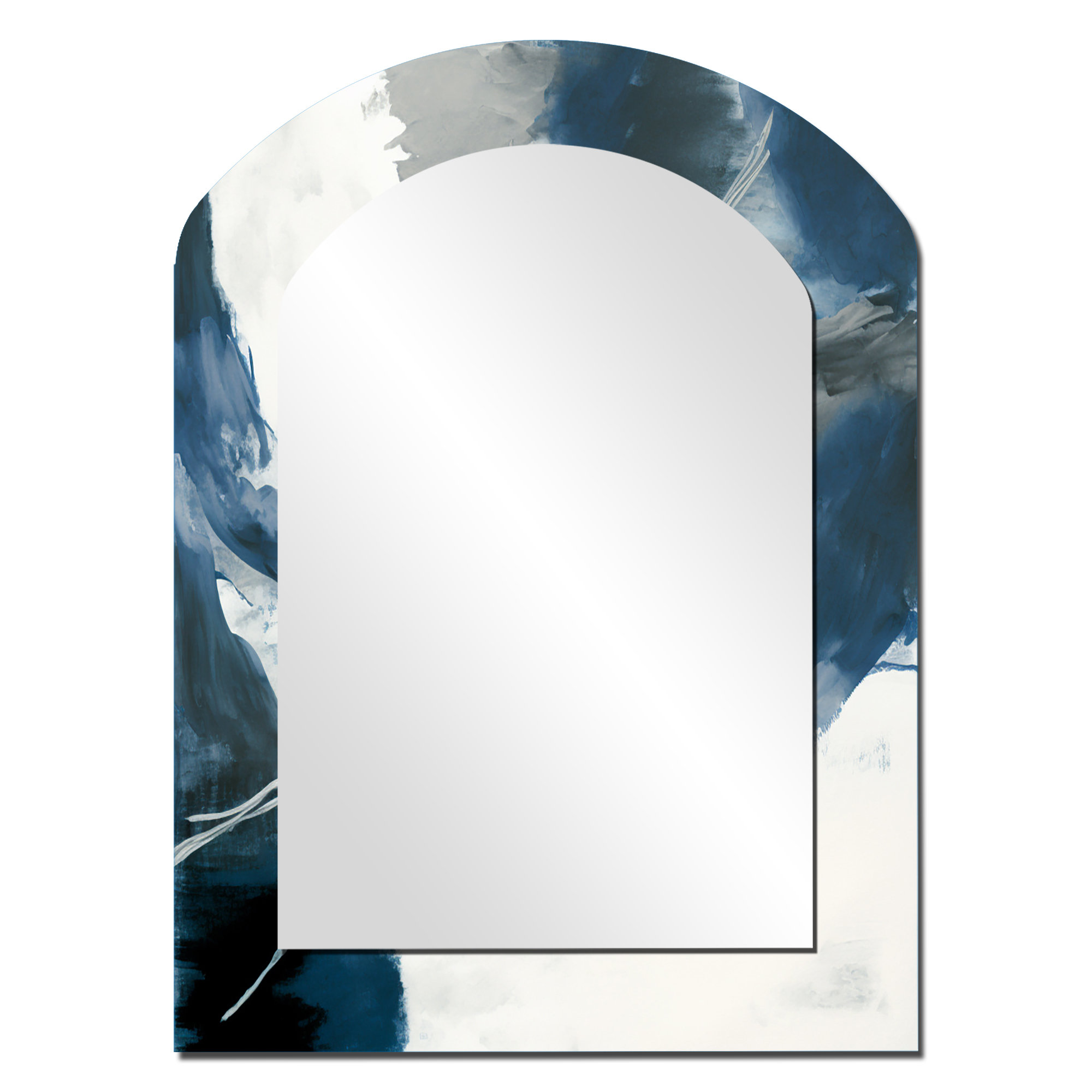East Urban Home Feeling Honolulu Blue X - Liquid Ink Arch Wall Mirror ...