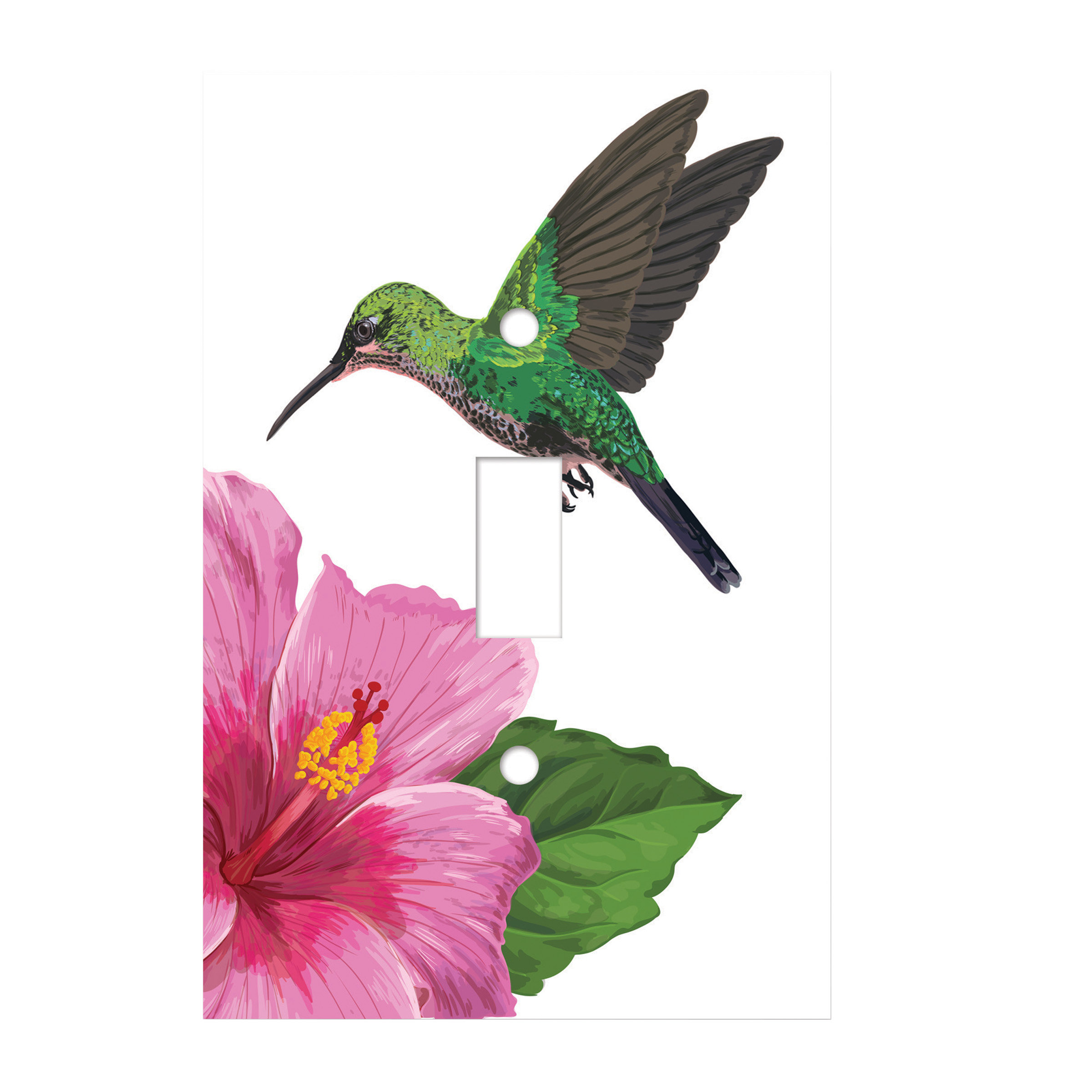 Rightside Design Hummingbird and Hibiscus Single Toggle Switchplate ...
