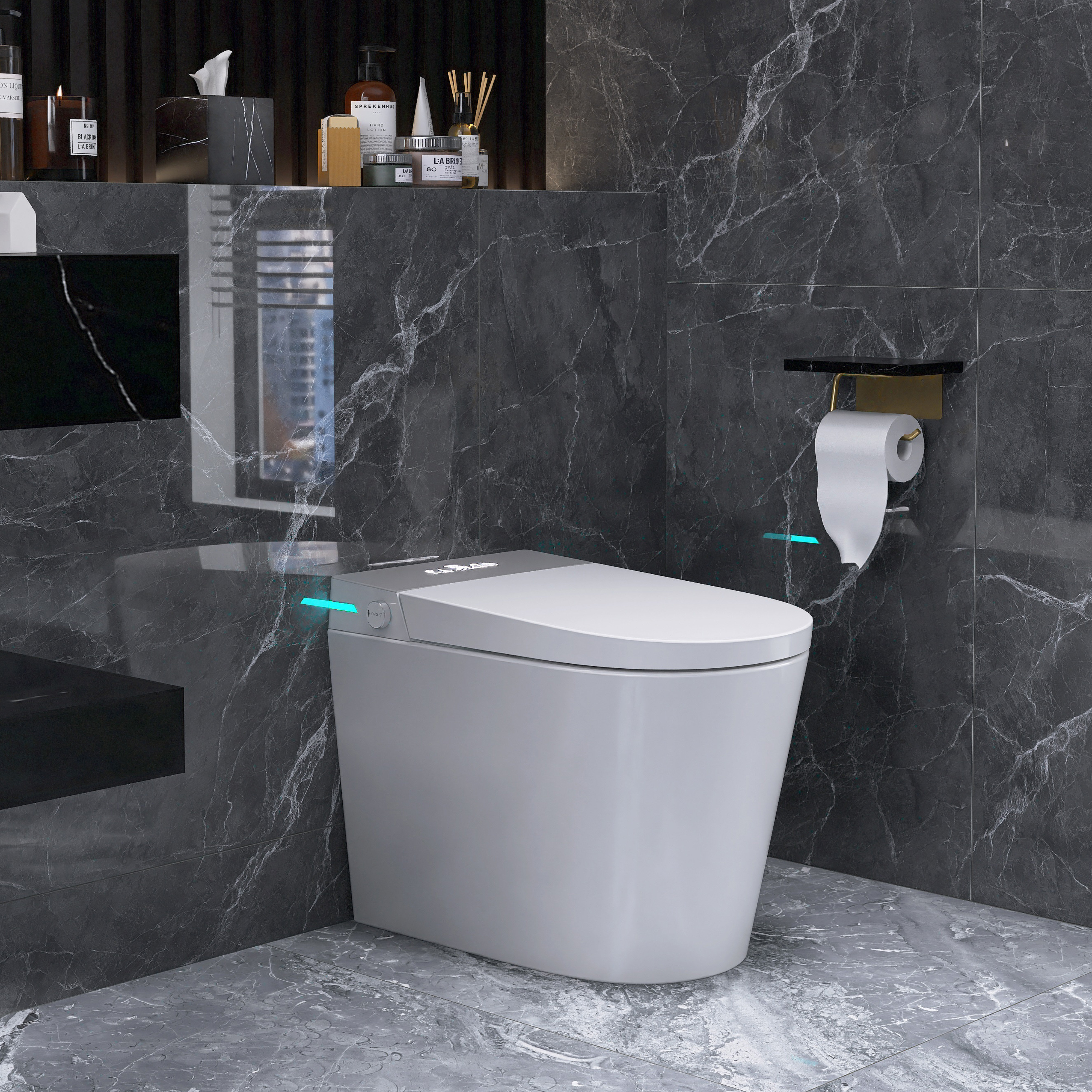 Mulin Round Bidet Toilet 1.28 GPF With 23 In. Depth For Small Modern ...