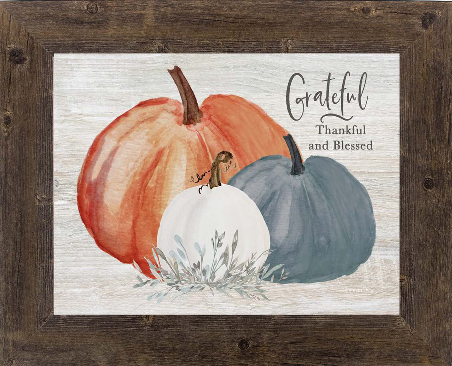 The Holiday Aisle® Grateful Thankful Blessed Pumpkin Picture | Wayfair