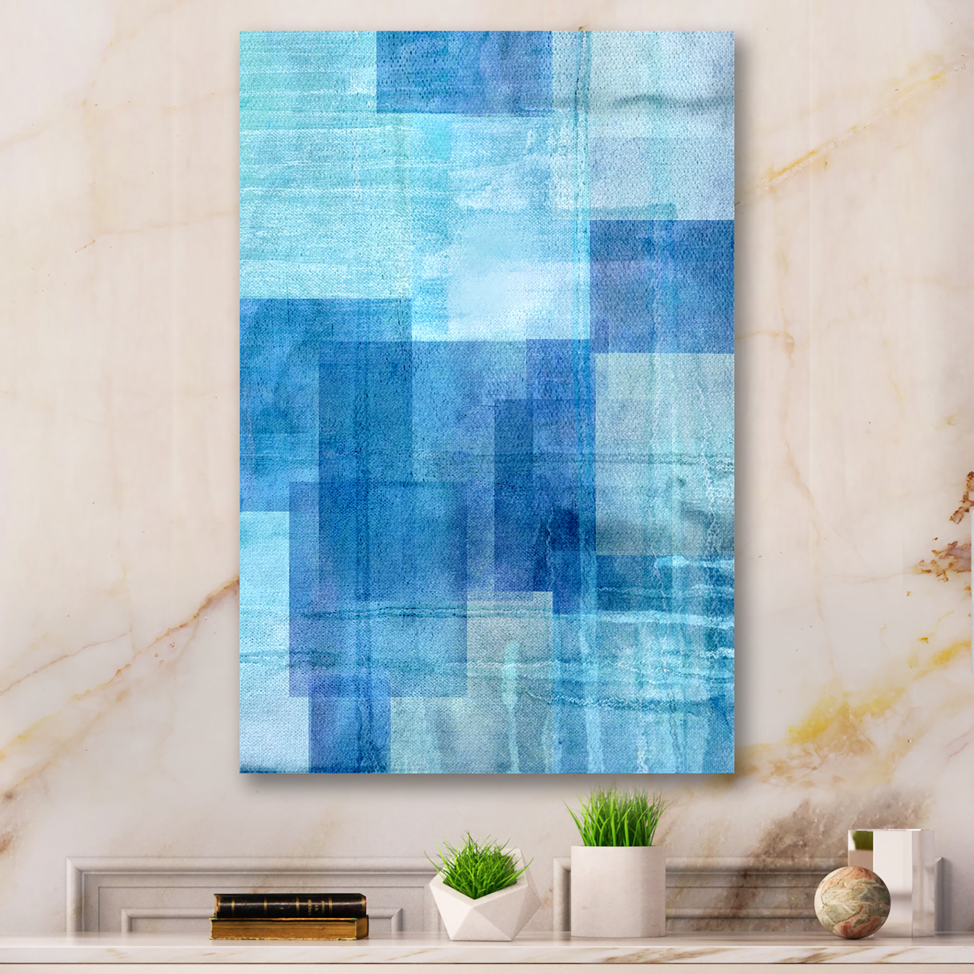 Highland Dunes Grey And Blue Modern Art II 2PT47718 - Wayfair Canada