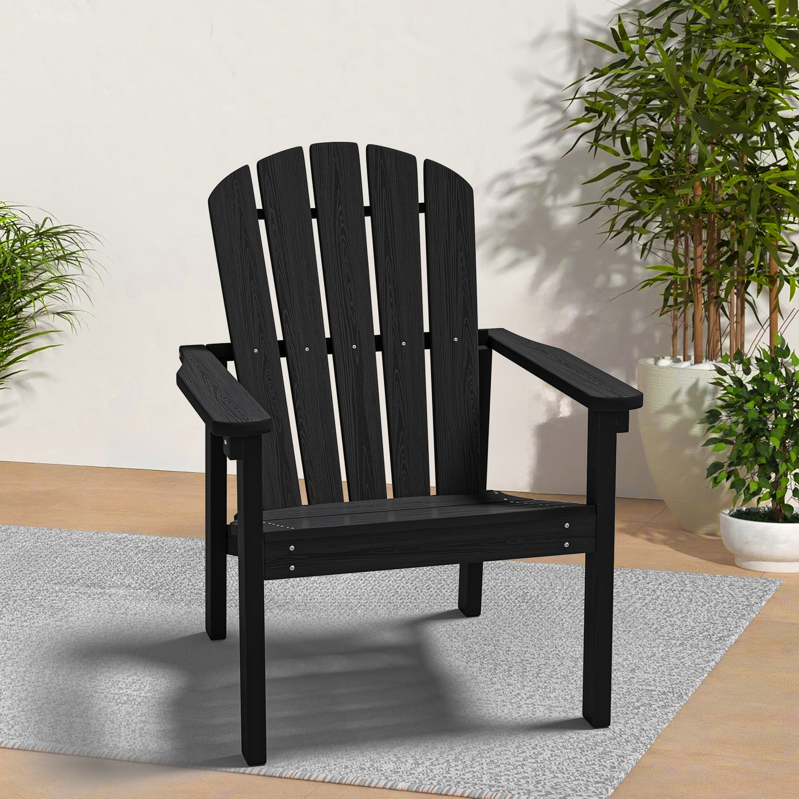 Highland Dunes Stackable HDPE Adirondack Chair – Weather-Resistant ...