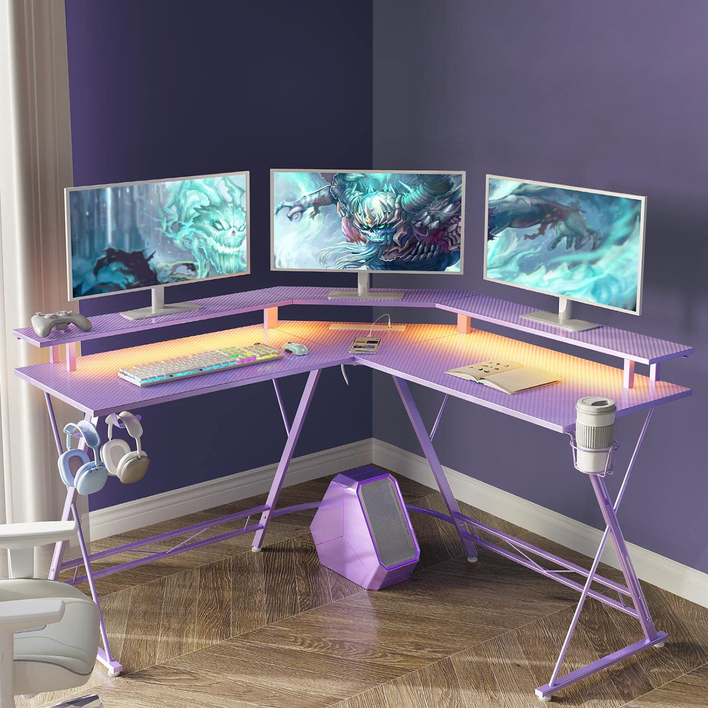 Inbox Zero L-Shape Gaming Desk | Wayfair